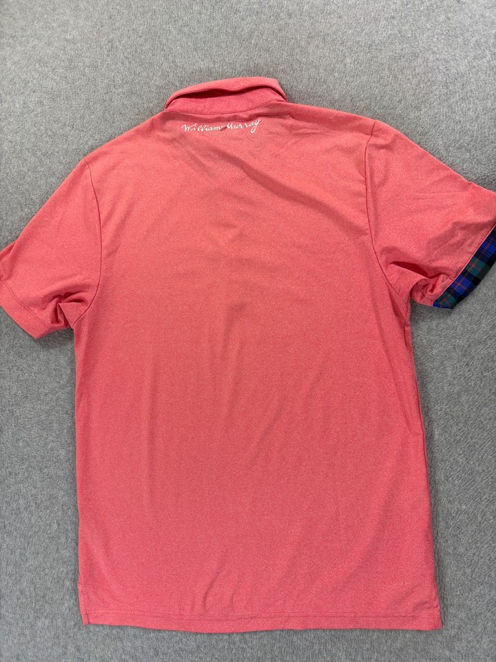 William Murray TECH Short Sleeve Golf Polo Shirt (Men's Small) Pink | eBay