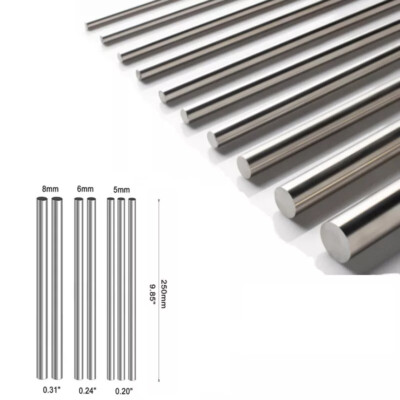 DIA 6mm-20mm 45 Steel Chrome-plated Smooth Rod Linear Rail Shaft 100 ...