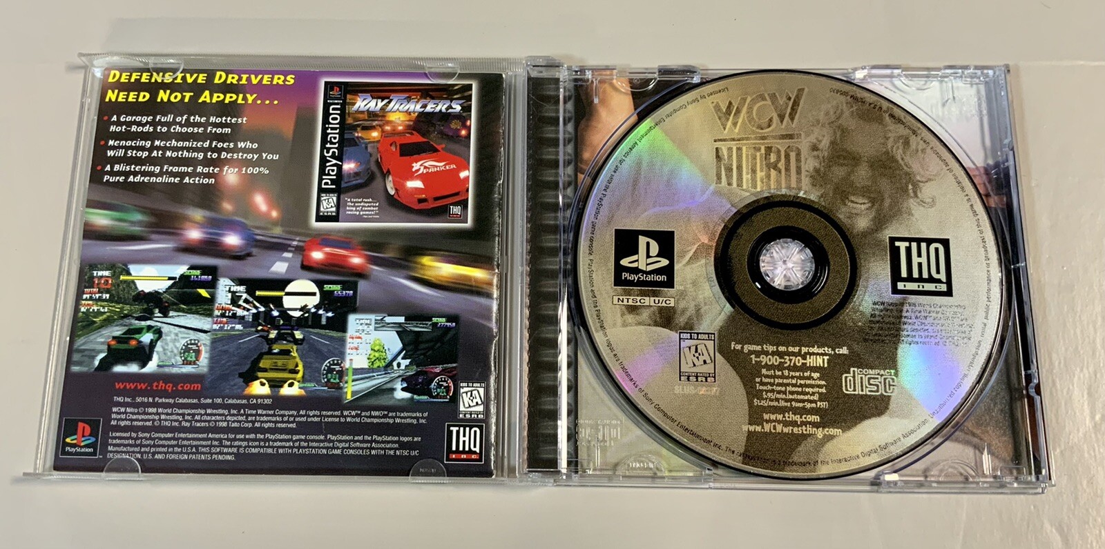 WCW Nitro (Sony PlayStation 1, 1998) PS1 PSX Black Label Complete CIB ...