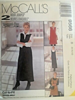 Jumper Dress McCalls 8 10 12 Sewing Pattern 9566 Fast Easy UC FF Womans ...