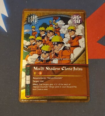 Naruto CCG Multi Shadow Clone Jutsu PR US014 Holo Foil Promo Card Free ...