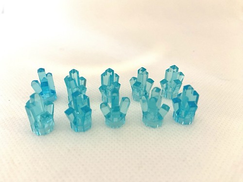 (10) NEW LEGO Crystal Rocks Lot-TRANS LIGHT BLUE-5 Point Gem Jewel ...