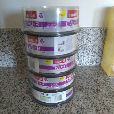 25 PK Maxell Maxdata DVD-R, 4.7 gb, 120 min, Write Once with 16X Write ...