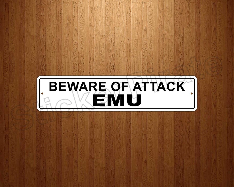 *Aluminum* Beware Of Attack Emu 4" x 18" Funny Metal Novelty Sign | eBay