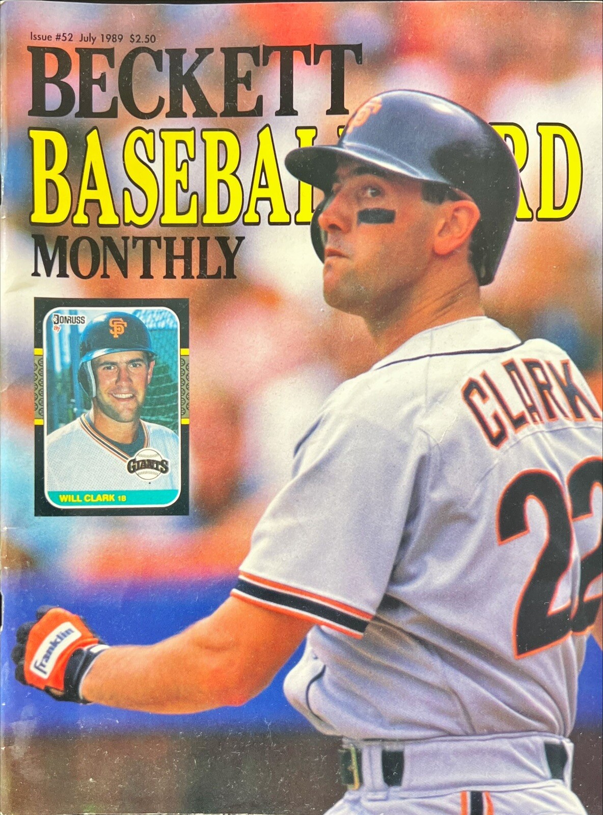 JULY 1989 BECKETT BASEBALL CARD MONTHLY MAGAZINE WILL CLARK SAN ...