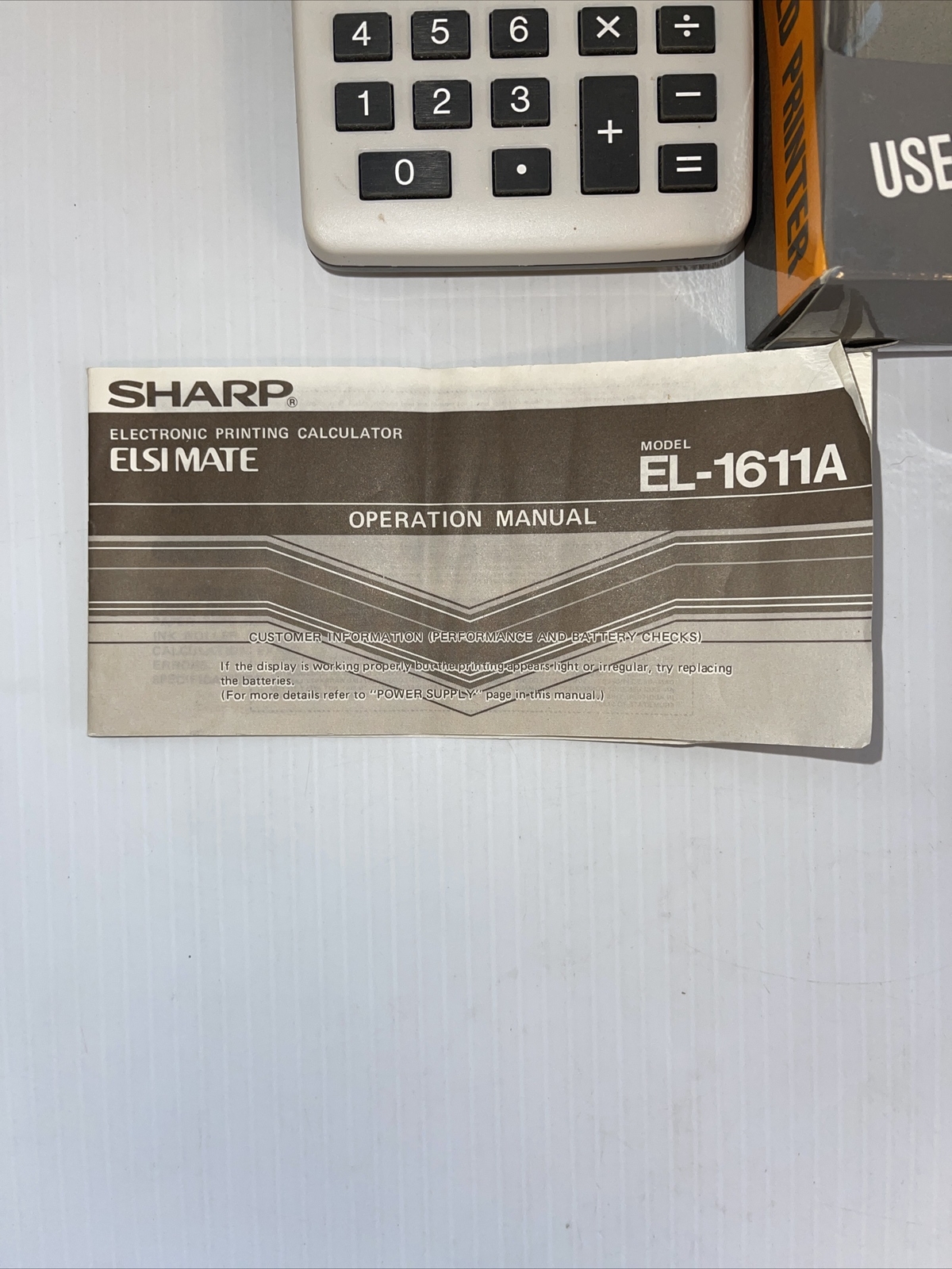 Vintage Sharp EL-1611A 10-Digit Handheld Printer/ Calculator Original ...