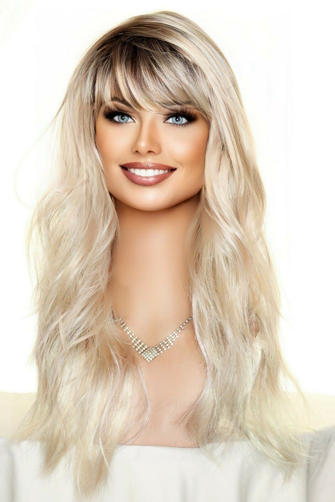 Wren Rene of Paris Wig Wavy Long Rooted Blond PASTEL RAINBOW R | eBay