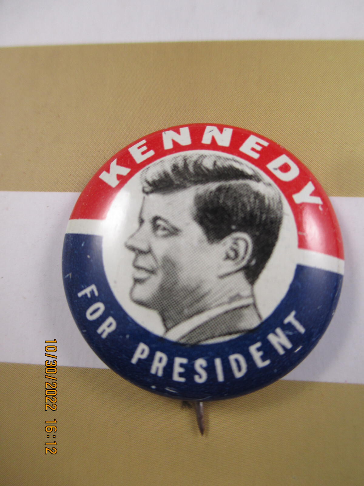 Vintage 1" Kennedy for President Button Pin - Green Co. Chicago - Metal ...