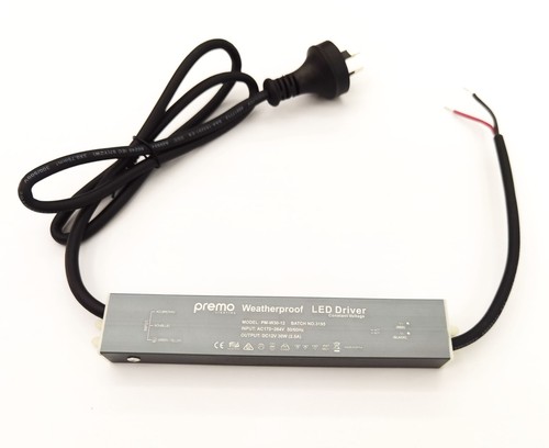 Premo Non Dimmable Weatherproof IP67 LED Driver AU Plug 180‐240v Output ...