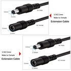 14AWG Male Female DC Power Socket Jack Connector Cable Plug Wire 30cm ...