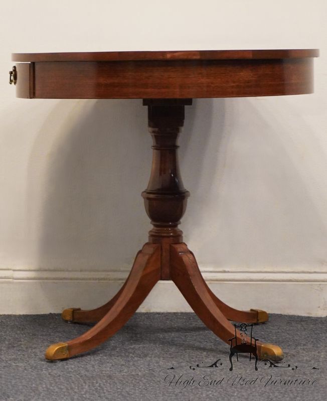 MERSMAN Solid Mahogany Traditional Duncan Phyfe Style 29" Round Accent ...