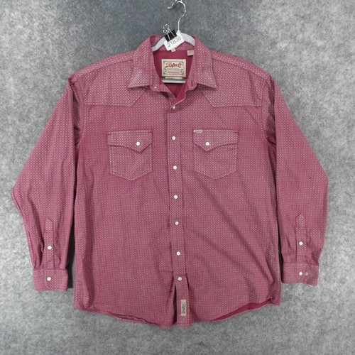 Rafter C Shirt Mens Extra Large ProFlex 45 Performance Snap Up Red Geo ...