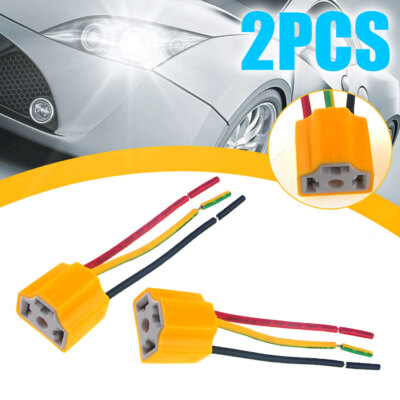2x 9003/HB2/H4 Female Ceramic Car Headlight Bulb Connector/Plug/Adapter ...