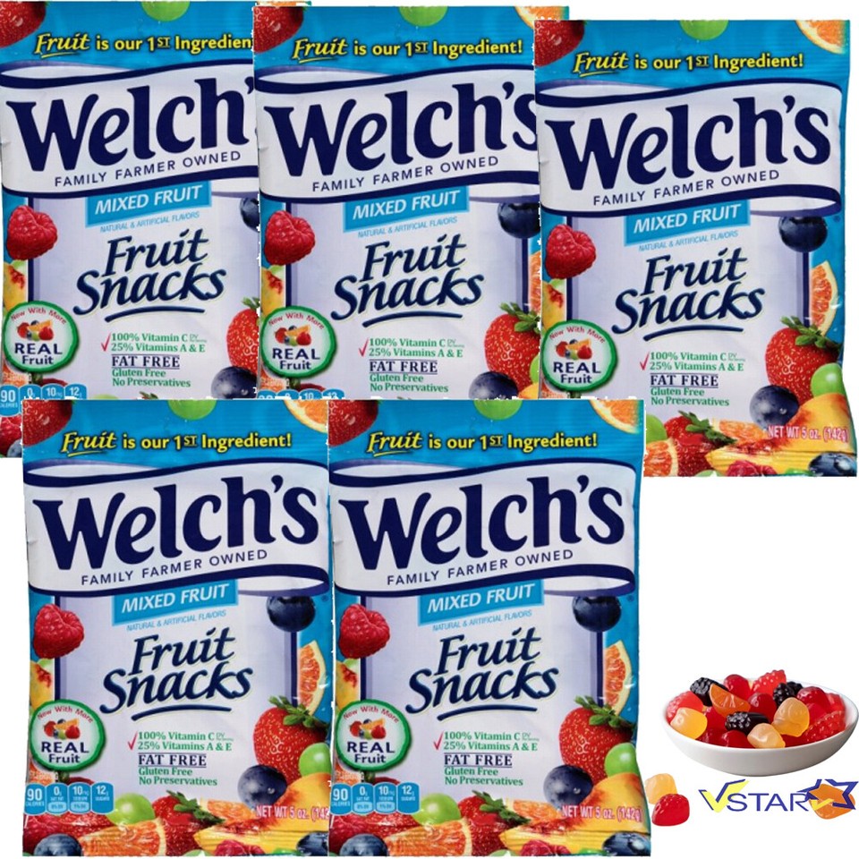 Welchs Mixed Fruit Snacks Real Fruit Pouches Perfect Kids Gift 25g ...