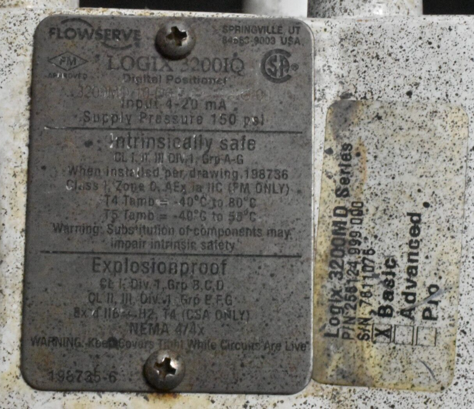 Flowserve 3200MD-10-D6-E-04-40-0G-00 Logix 3200IQ Digital Positioner ...