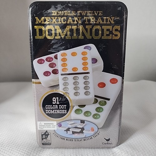 Cardinal 91 Double Twelve Color Dot Mexican Train Dominoes Complete Set ...