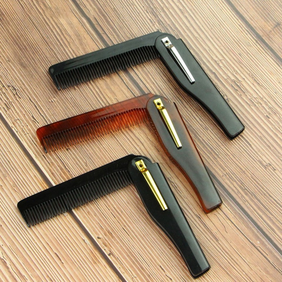 4 Pcs Mustache Comb Pocket Folding Thick Hair Men Hairdressing Combs ...