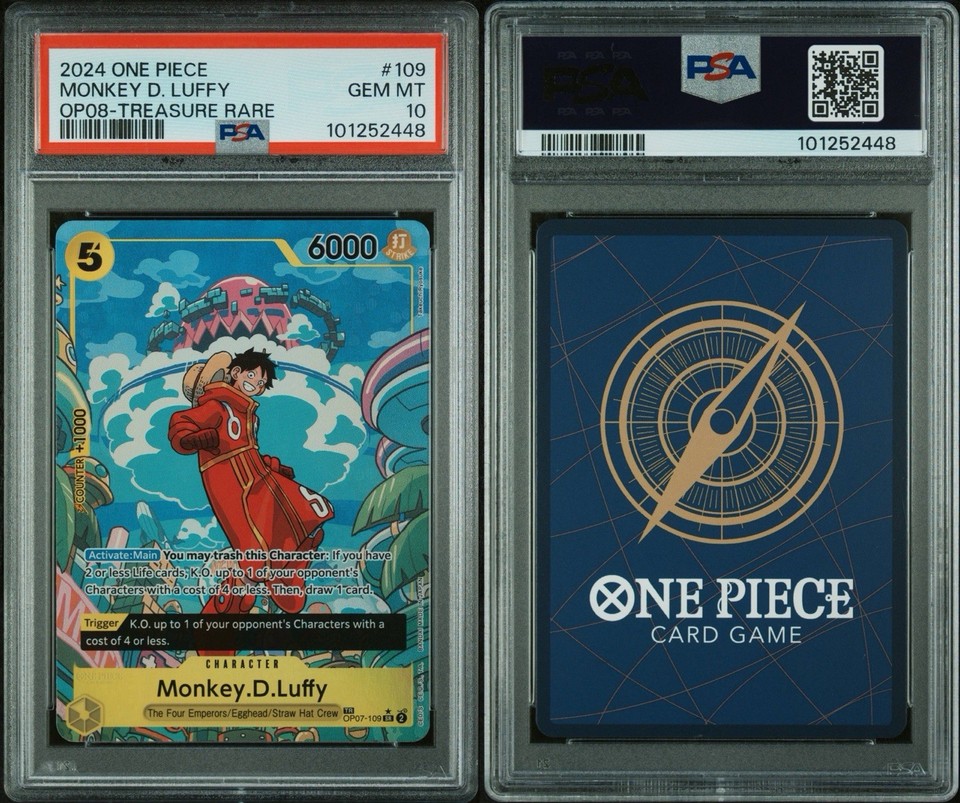 Monkey D. Luffy - Treasure Rare Alt Art - OP08 Two Legends - PSA 10 ...