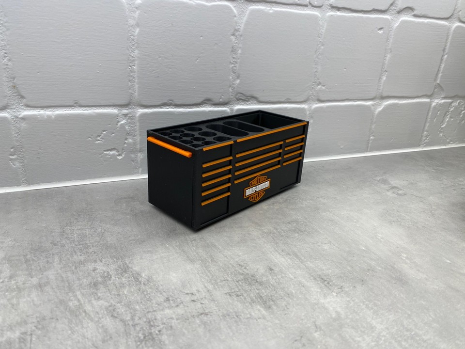 Harley Davidson Tool Box Pen Holder Garage Desk Organizer Man Cave ...