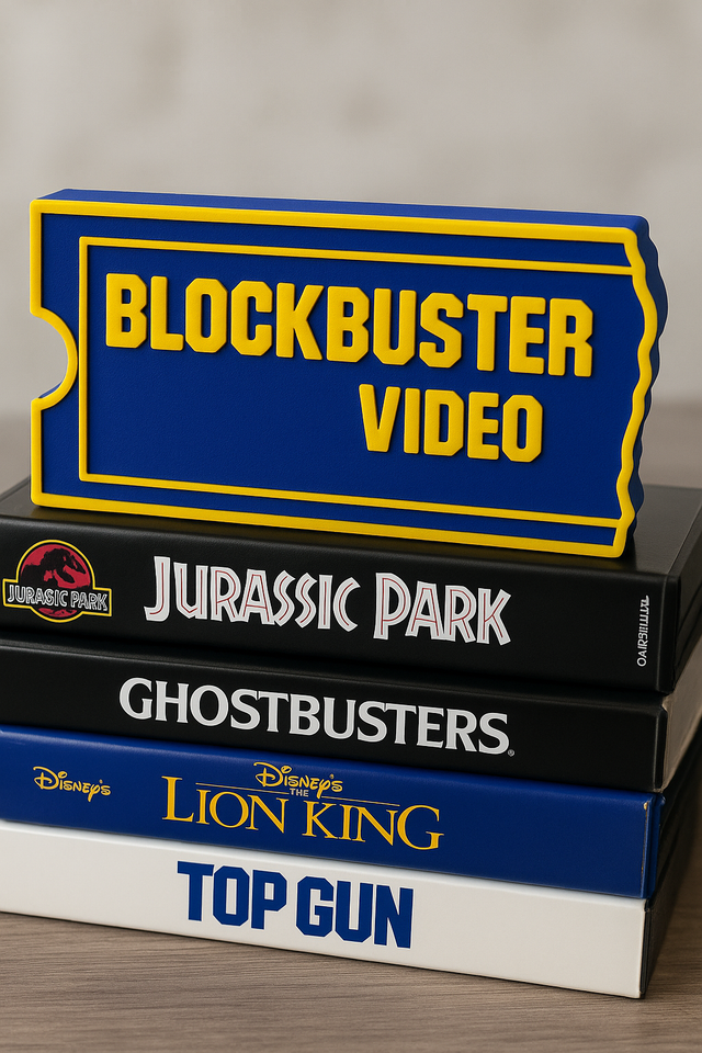 3D Printed Blockbuster Video Logo Sign Retro 90s Movie Room Decor ...