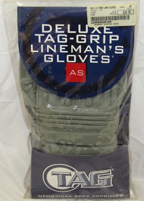 NEW TAG GREY DELUXE TAG-GRIP FOOTBALL LINEMANS GLOVES S M | eBay