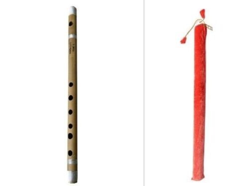 NEW SCALE G 25" SHARP BAMBOO FLUTE / MURLI BANSURI VELVET COVER BANARAS ...