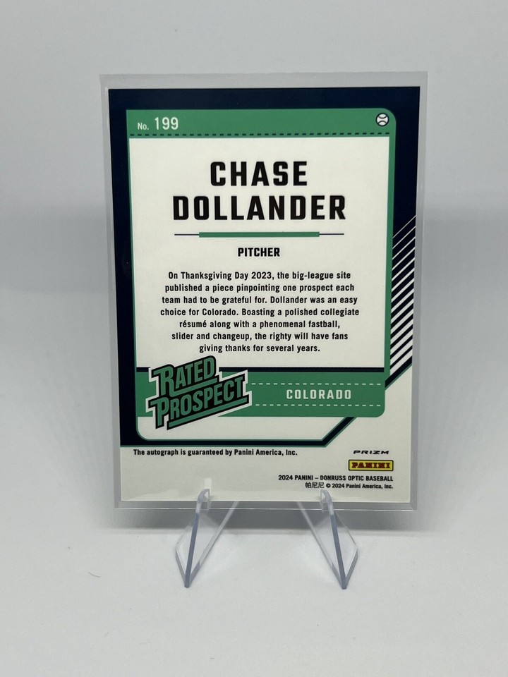 CHASE DOLLANDER 2024 Donruss Baseball Optic Holo AUTO Autograph | eBay
