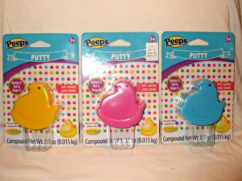 PEEPS EASTER LOT 3 CHICK PUTTY TOYS 2018 BRAND NEW IN ORIGINAL PACKAGES ...