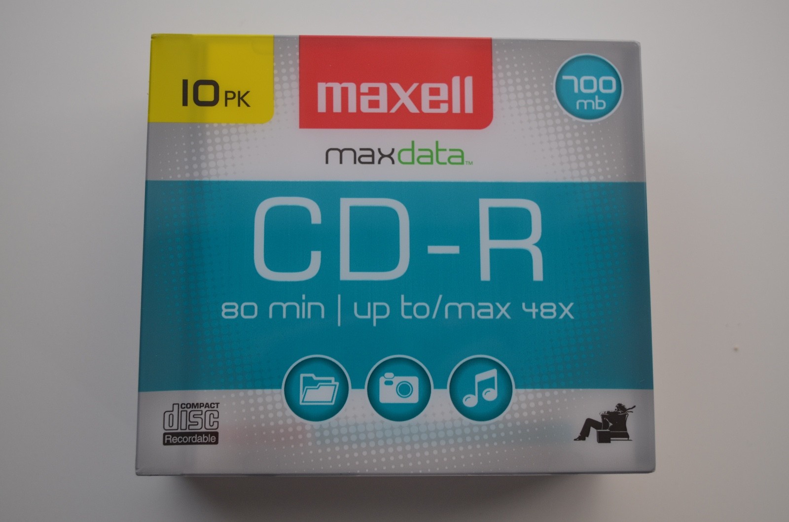 (Lot of 6) 10 PK Maxell CD-R 48X 700MB Recordable Media with Slim Jewel ...