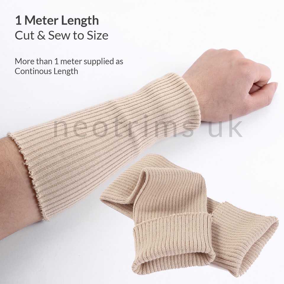 Knit Rib Cuff Stretch Ribbed Fabric Cuffing Trim Revamp Clothing Jacket ...
