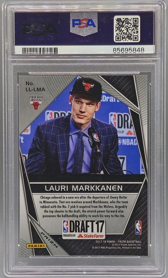 Lauri Markkanen RC 2017-18 Panini Silver Prizm Luck Of The Lottery ...