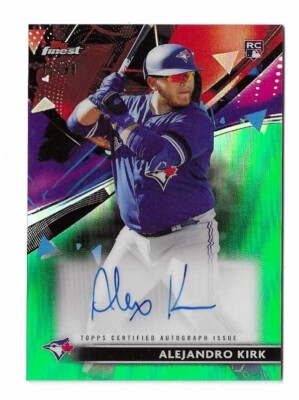 2021 Topps Finest ALEJANDRO KIRK ROOKIE Green AUTO! On-Card! Blue Jays ...