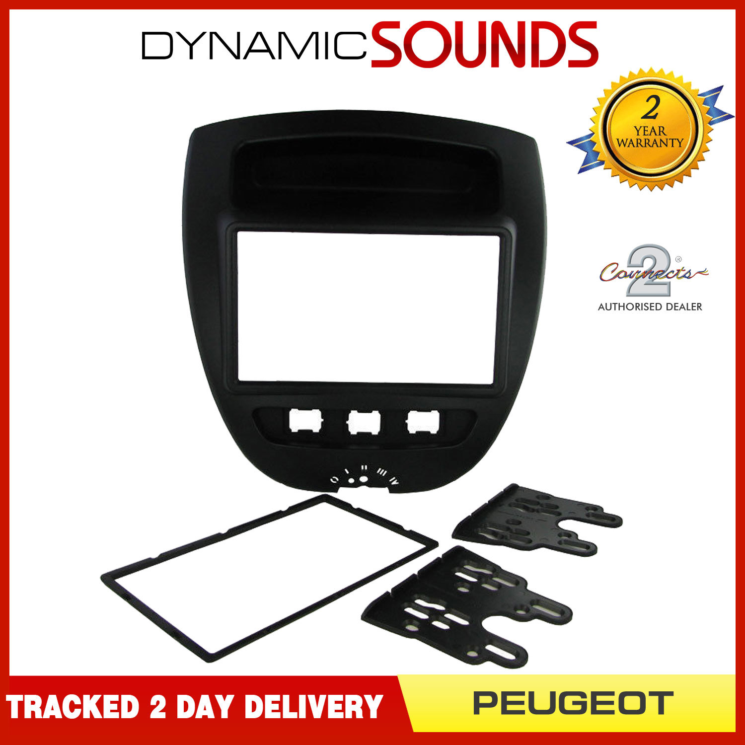 CT23PE07 Car CD Stereo Double Din Fascia Surround Panel For Peugeot 107 ...