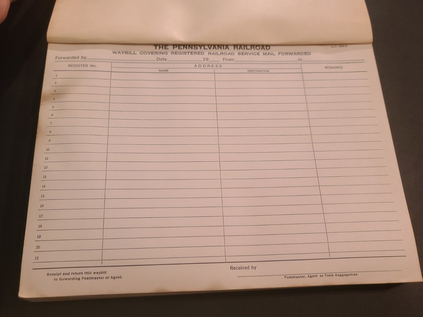 FULL NEW BOOKLET Pennsylvania Railroad Service Mail Forwarded Waybill ...