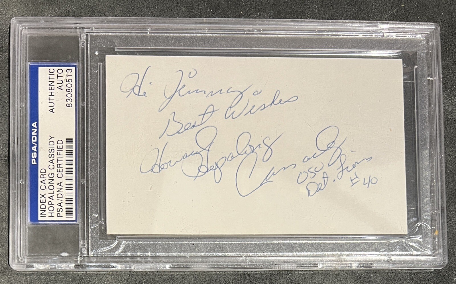 Hopalong Cassidy Signed Autographed Index Card PSA DNA Baseball | eBay
