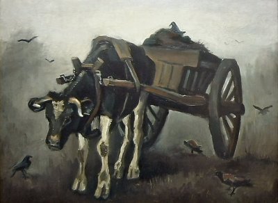 Vincent van Gogh, Cart with a Black Ox, 1884 Hand Painted Canvas Oil ...