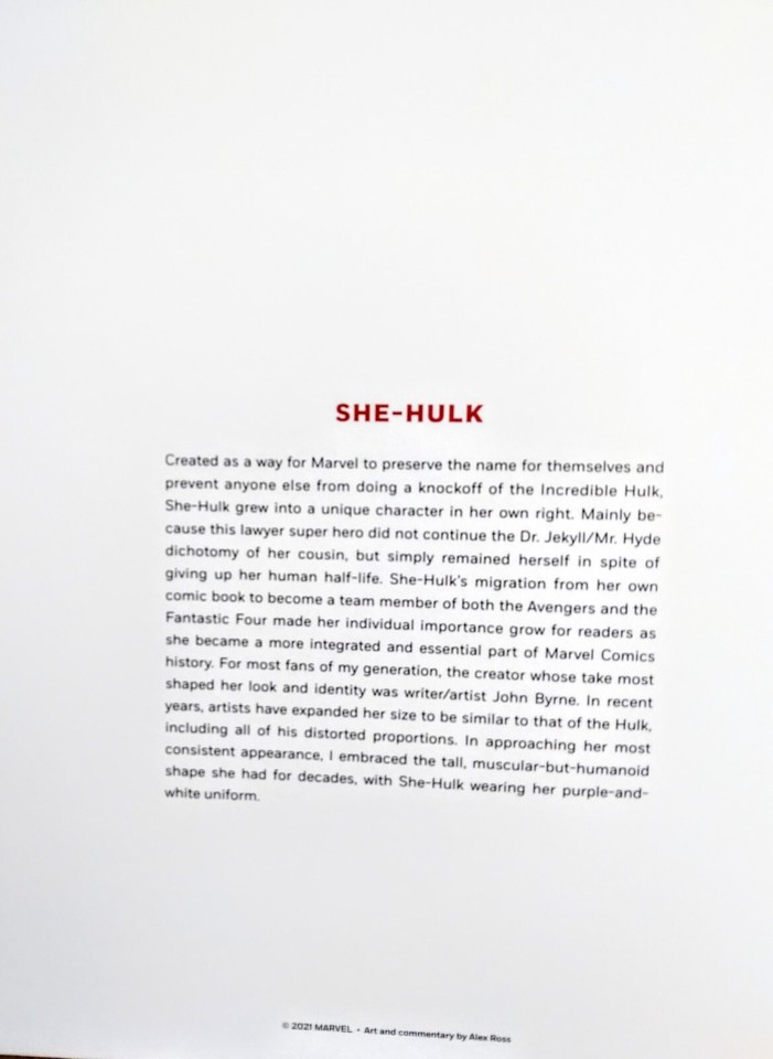 ALEX ROSS TIMELESS COVER SHE HULK MARVEL LEGENDS FANTASTIC FOUR | eBay