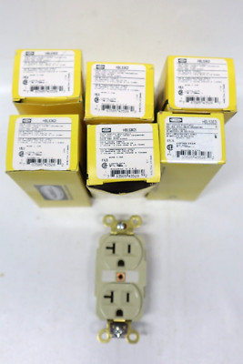 Lot of 6 Hubbell HBL5362I Ivory 20 Amp Industrial Receptacle (B486) | eBay