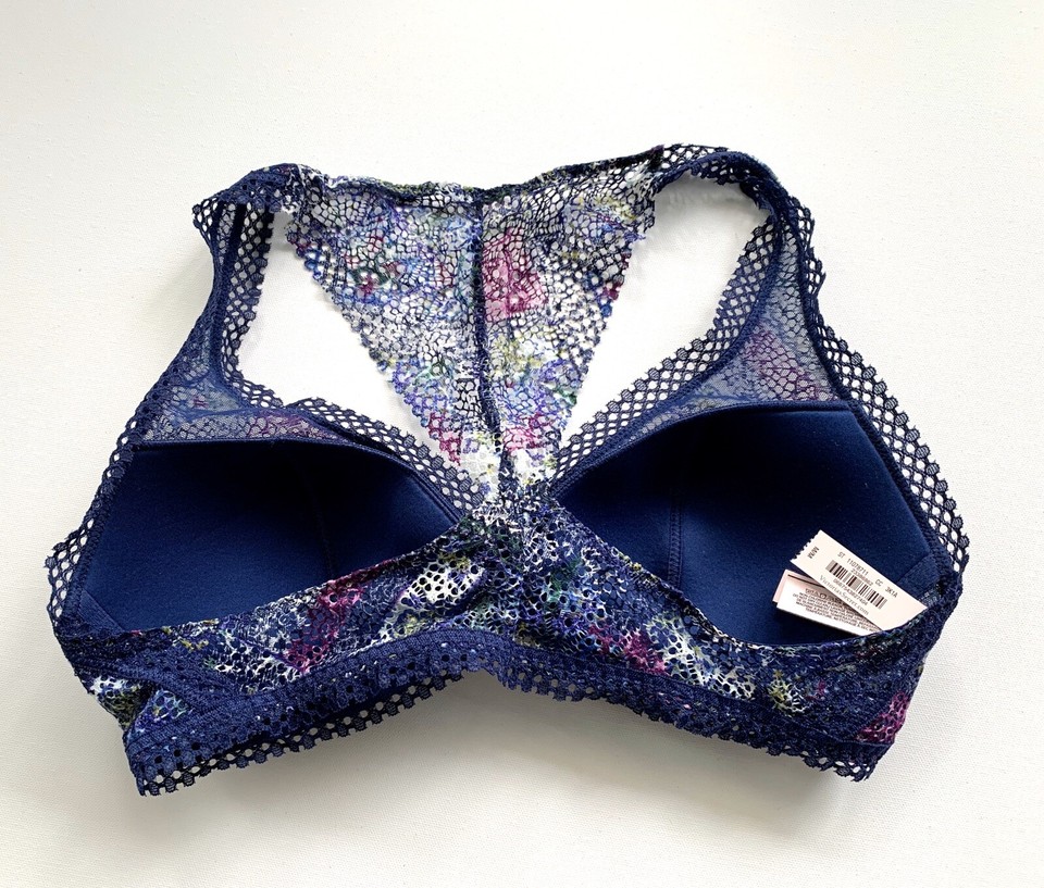 Victoria’s Secret Bra Lace Racerback Bra Wireless Lightly Lined Padded ...