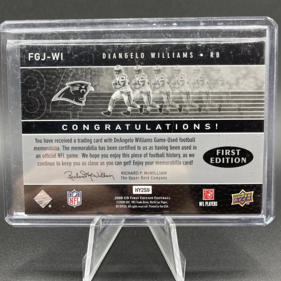 2008 Upper Deck First Edition Jersey Patch - DeAngelo Williams #FGJ-WI ...