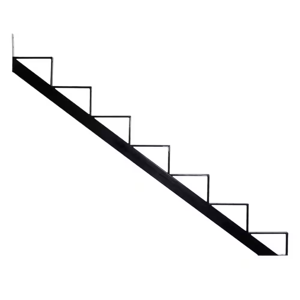 7-Steps Steel Stair Stringer Black 7-1/2 In. X 10-1/4 In. (Includes 1 ...