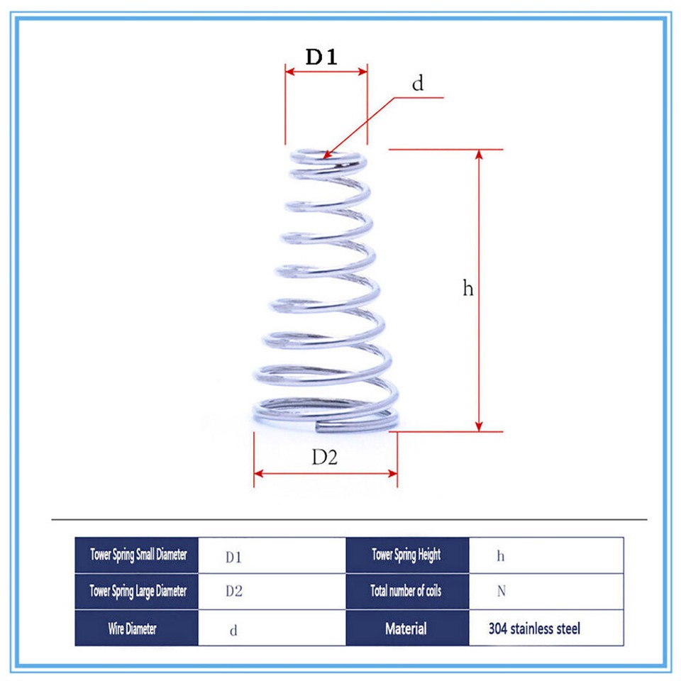Stainless Steel Conical Cone Compression Spring Pressure Springs ...