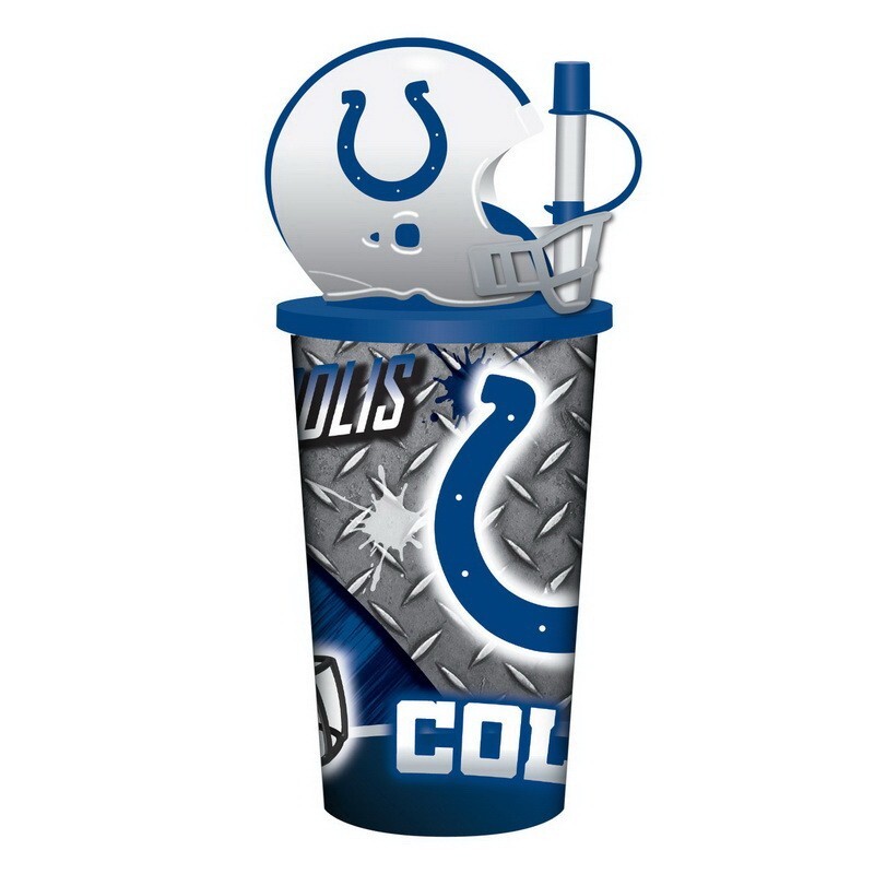 Indianapolis Colts Plastic Cup with Lid an Straw plus removable plastic ...