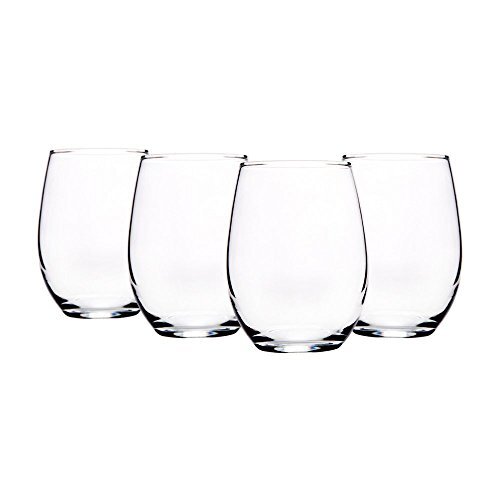Home Essentials Red Series 15 Ounce Stemless Wine Glass Set Of 4 ...