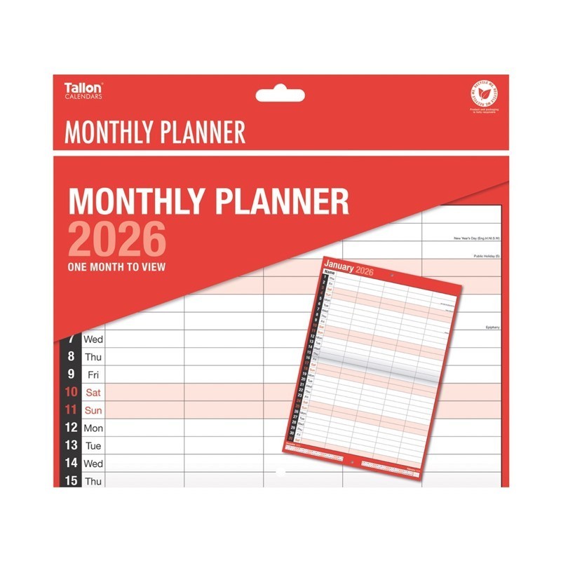 2026 5 Column Calendar Month To View Home Office A3 Family Planner ...