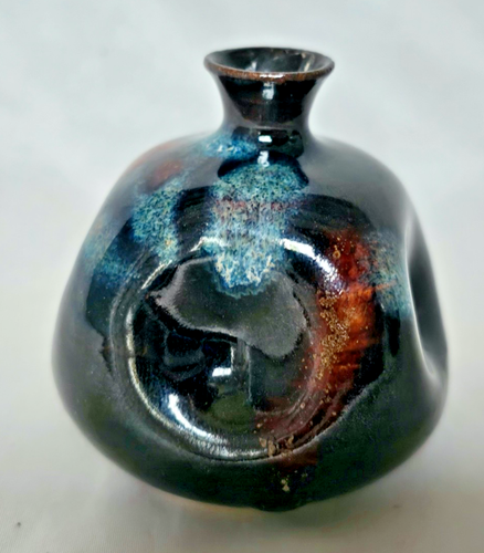 Gorgeous miniature dimple formed studio pottery vase | eBay UK