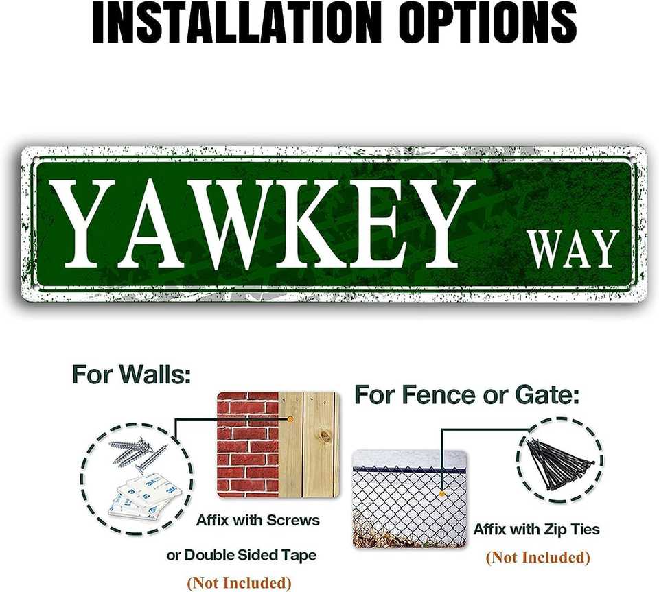Vintage Yawkey Way Street Signs Retro Metal Tin 16X4 Inch Road Sign the ...