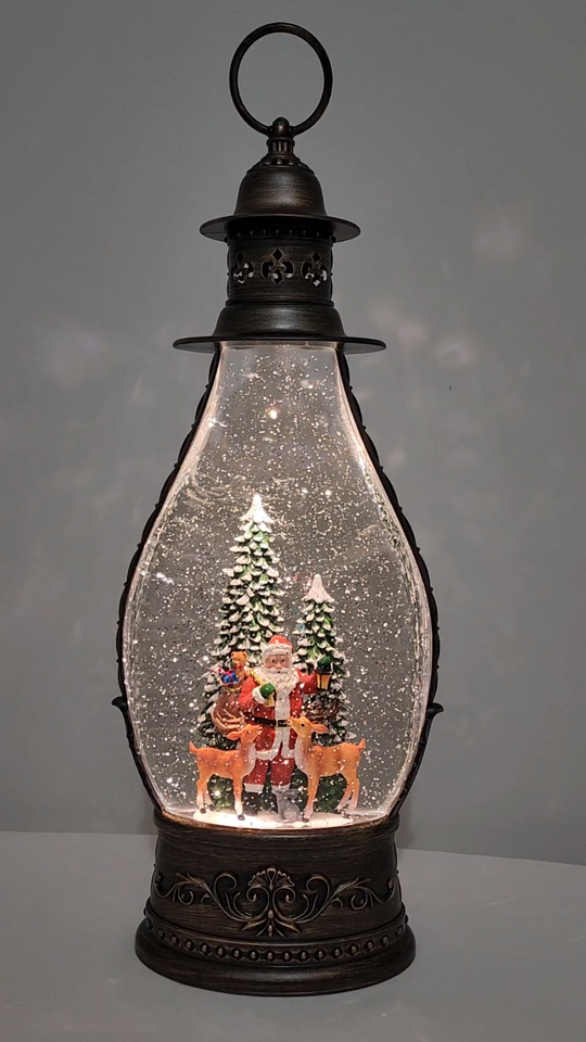 Jumbo 20" Santa Holiday Glitter Lantern with LED Light | eBay