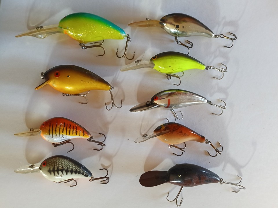 Mix Lot Of 9 Older Lures -Fat Body Crank Baits | eBay