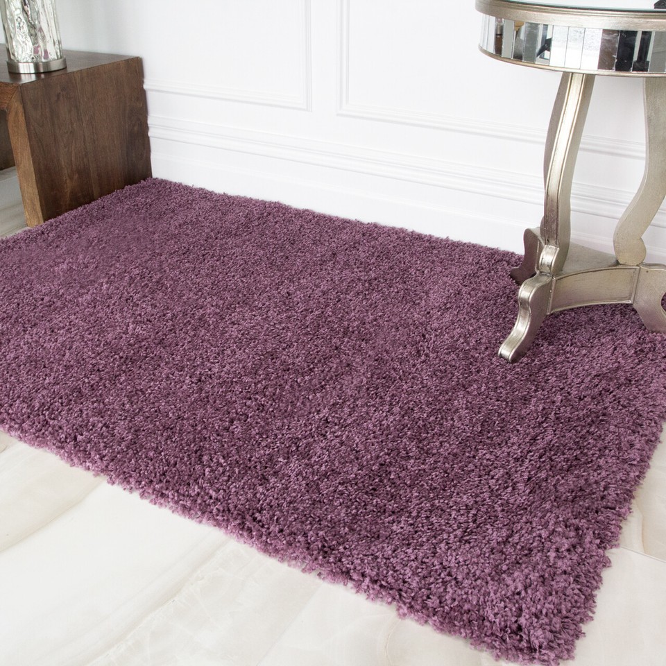 THICK PLAIN SOFT SHAGGY FLOOR RUG RUNNER NON SHED 3cm PILE MODERN RUG ...